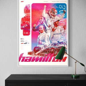 Lewis Hamilton Poster, Formula 1 Champion, Racing Legend, Wall Art ...