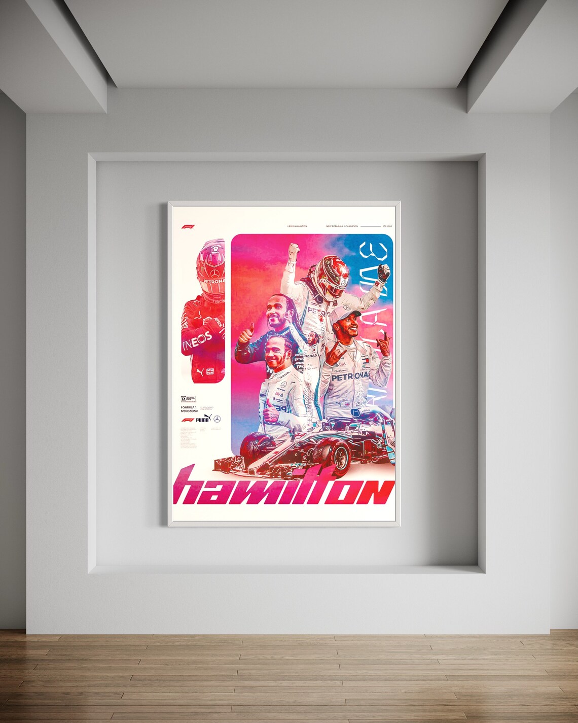 Lewis Hamilton Poster, Formula 1 Champion, Racing Legend, Wall Art ...
