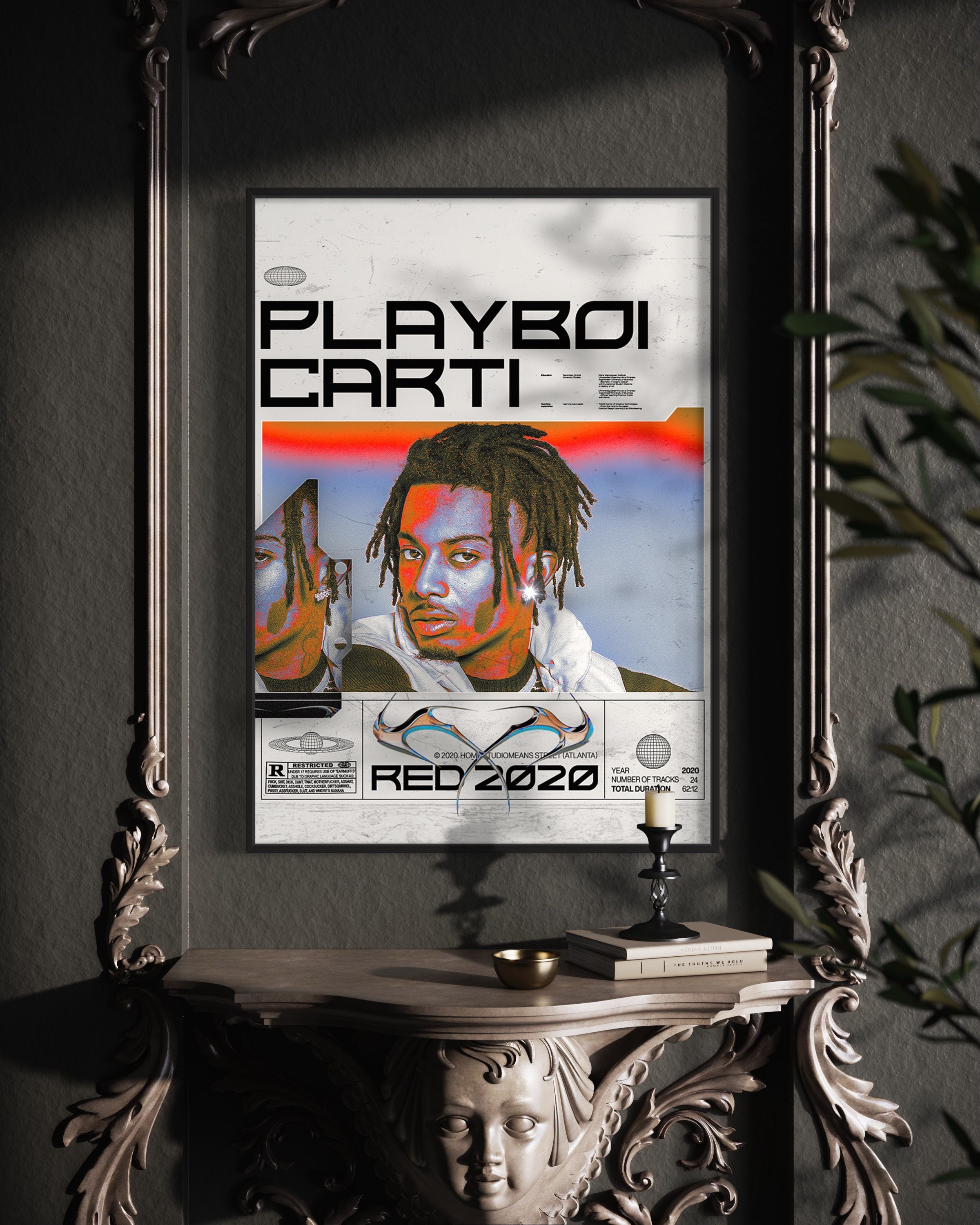 Playboi Carti, Whole Lotta Red, Poster, Music Poster, Hip-hop Art, Wall ...