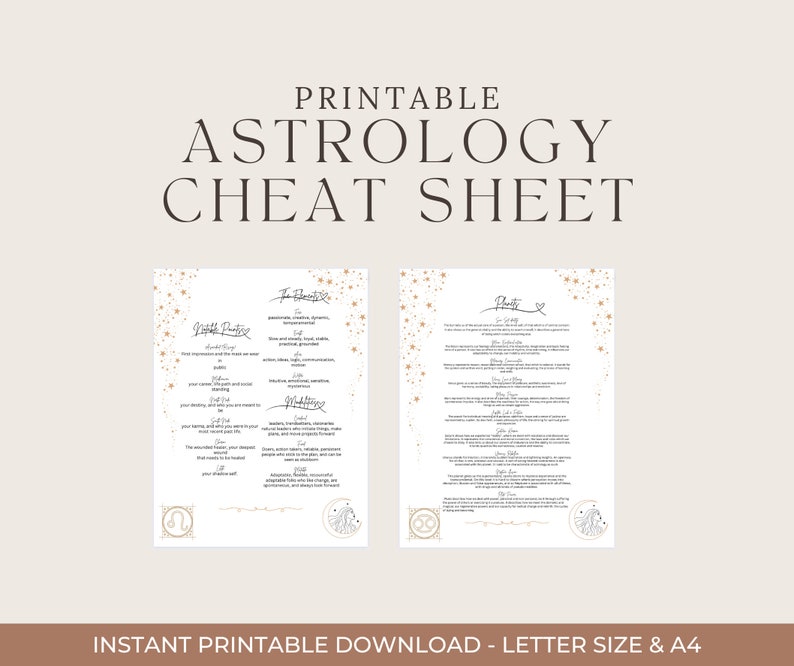 Astrology Basics 101 Cheat Sheet - Etsy