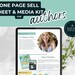 Author One Sheet, Canva Template, Media Kit Template, Author Canva ...