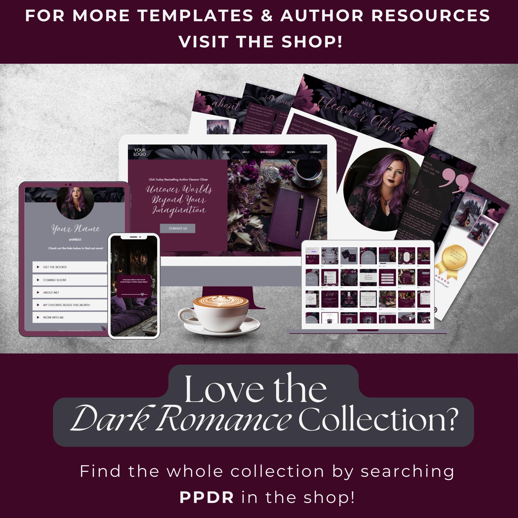 Dark Romance Author Website Template: Moody Canva Theme - Etsy