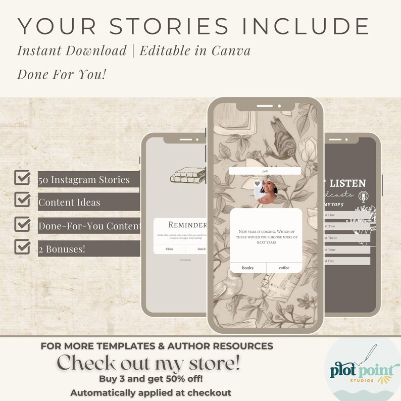 Instagram Templates for Writers, Social Media Posts for Authors, Author ...