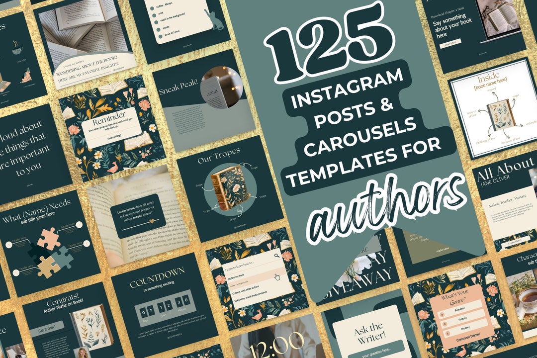 Green Gold, Book Launch, Instagram Posts, Canva Template, Writers ...