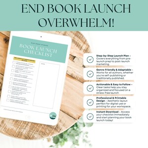 Book Launch Checklist - Self-publishing Planner - Marketing & Promotion ...