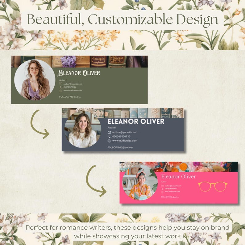 Cottagecore Email Signature Templates | Canva Author Branding, Bookish ...