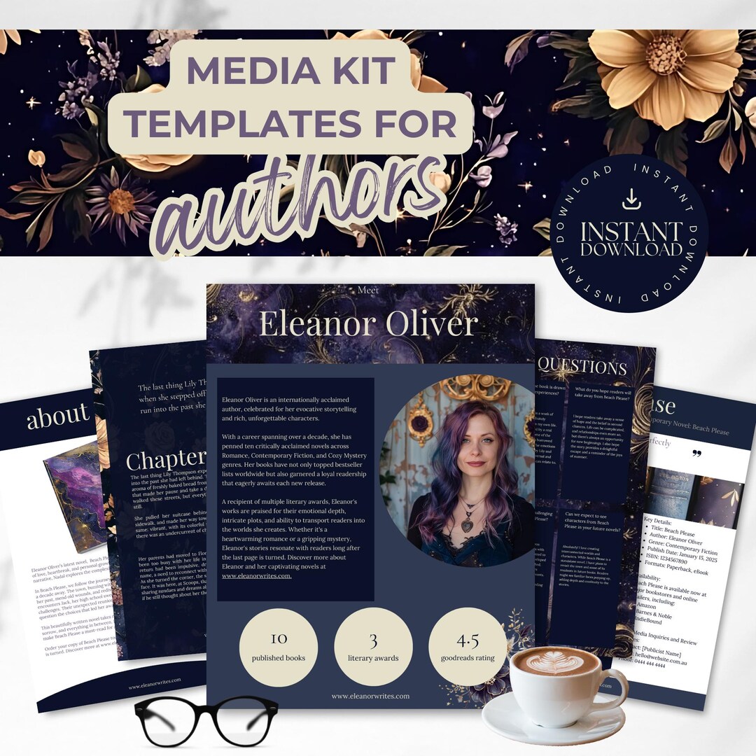 Media Kit for Author - Dark Romance Celestial Brand Kit - Press Kit for ...