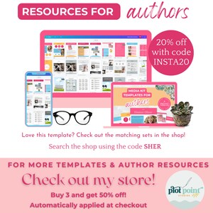 Author One Sheet, Canva Template, Media Kit Template, Author Canva ...