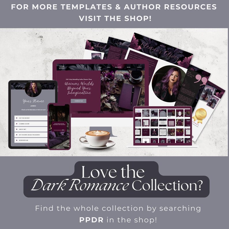 Dark Romance Author Instagram Templates - Book Launch Instagram ...