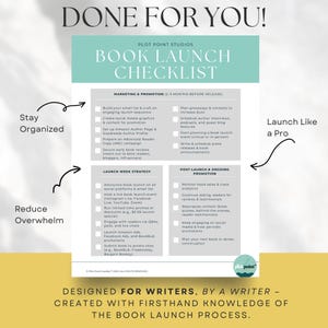 Book Launch Checklist - Self-publishing Planner - Marketing & Promotion ...