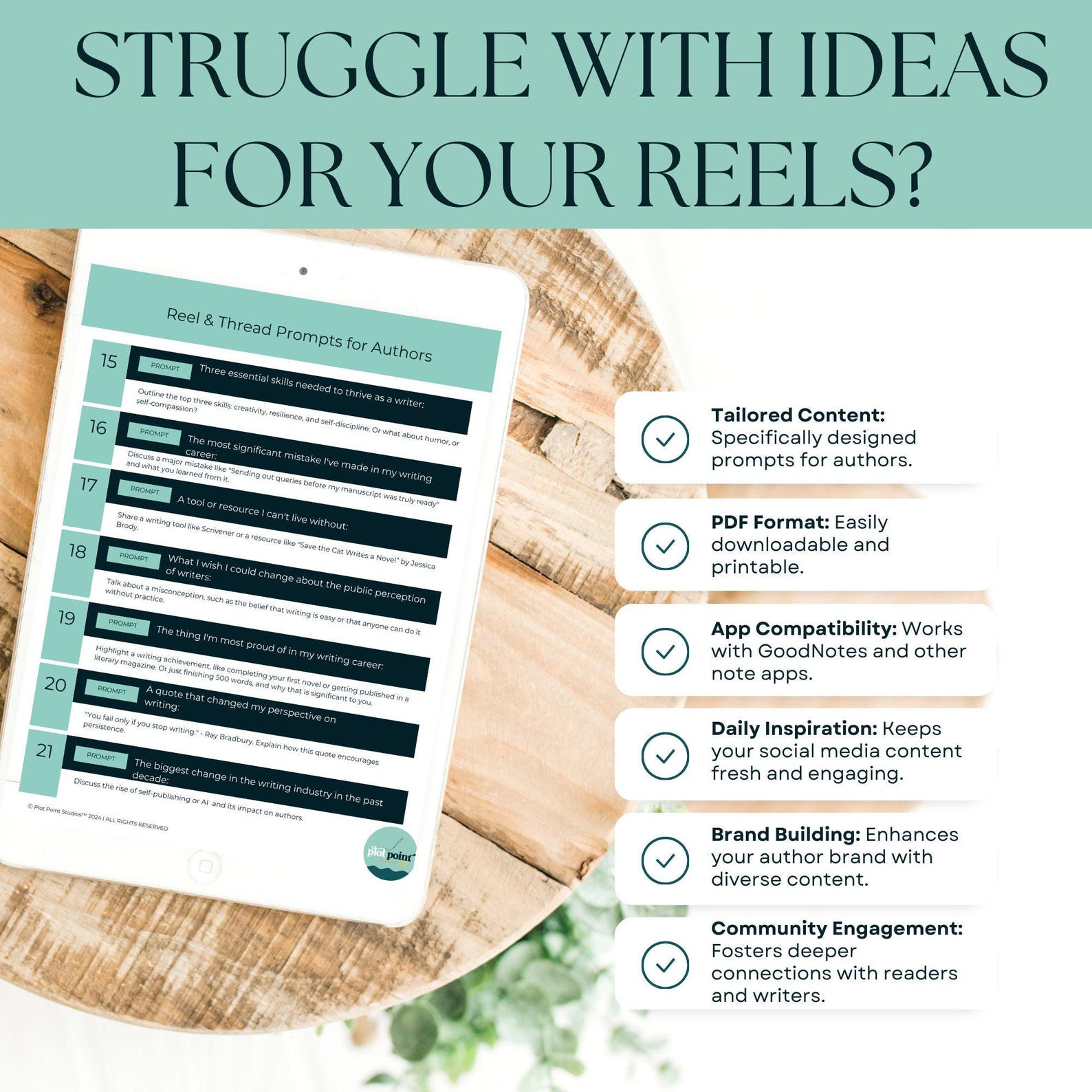 Thread Prompts for Authors, Social Media Content Ideas, PDF Download ...