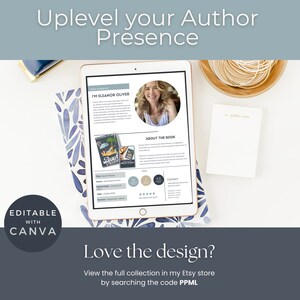 Author One Sheet, Canva Template, Media Kit Template, Author Canva ...