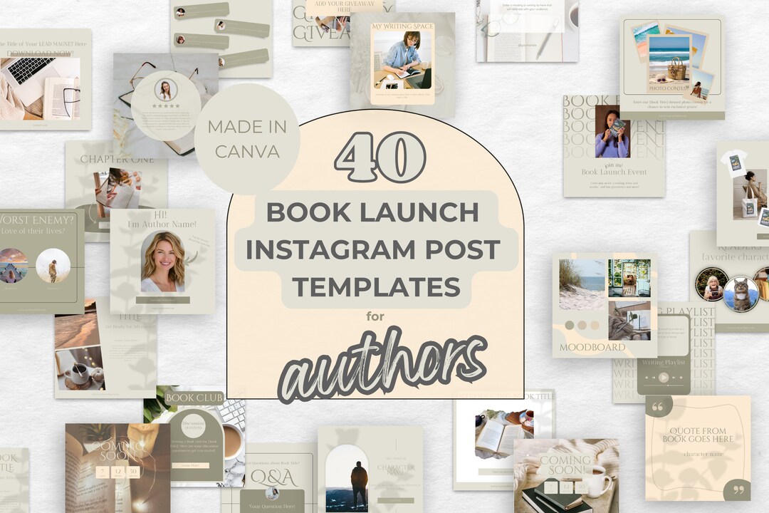 Aesthetic, Book Launch, Instagram Posts, Canva Template, Writers Social ...