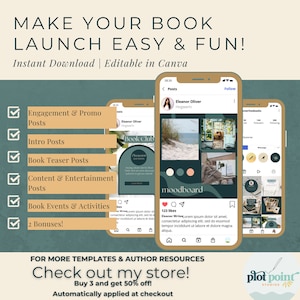 Social Media Posts for Authors, Book Launch Social Media, Writers ...