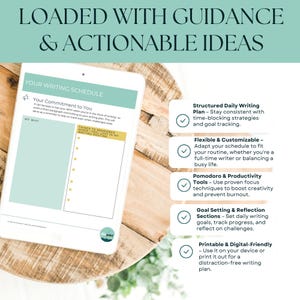 Daily Writing Schedule Planner - Author Productivity Printable ...