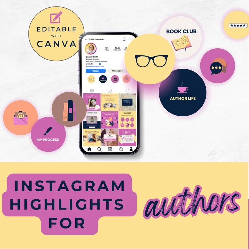 Aesthetic, Pink Orange, Author Instagram, Highlight Covers, Canva ...