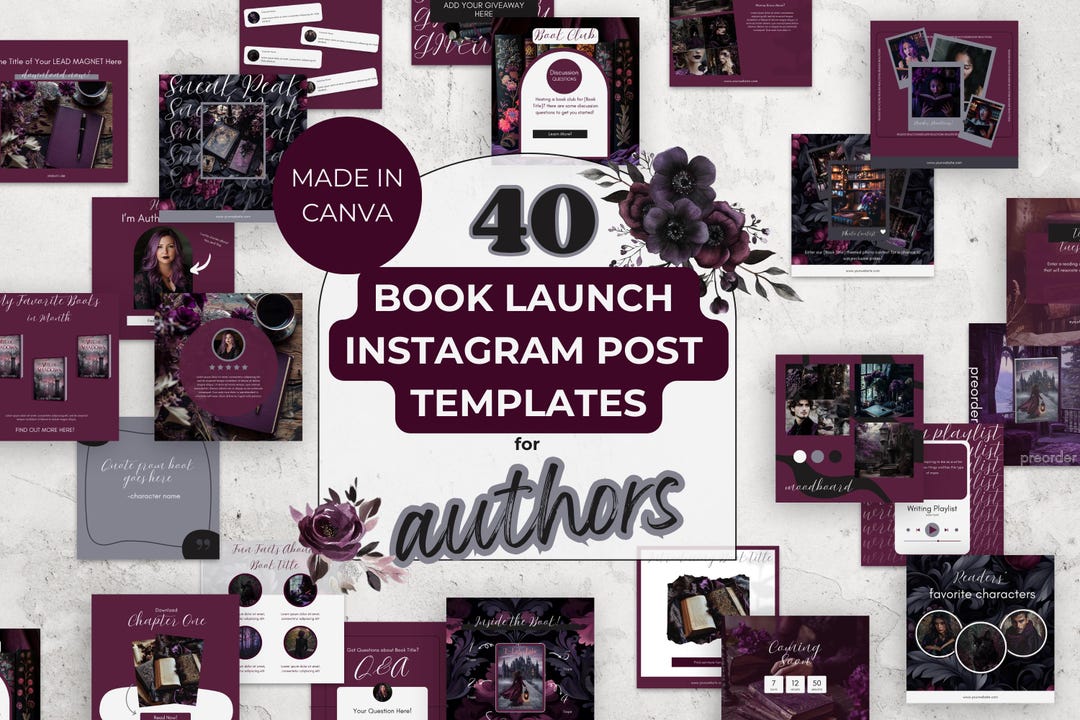 Dark Romance Author Instagram Templates - Book Launch Instagram ...