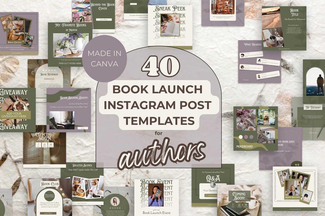 Social Media Posts for Authors, Romance Author Instagram Templates ...