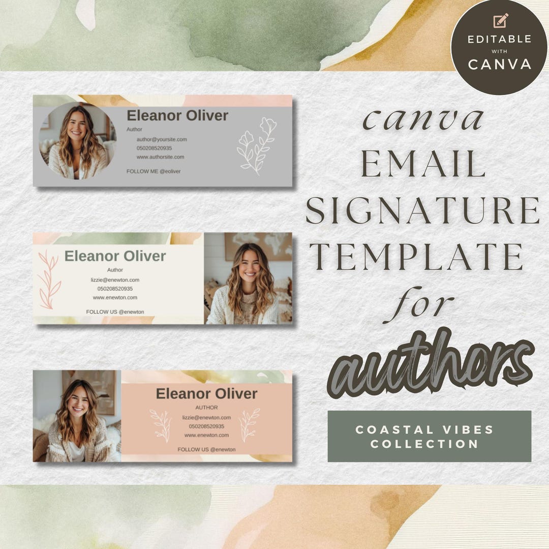 Pastel Minimal Email Signature Templates | Canva Author Branding ...