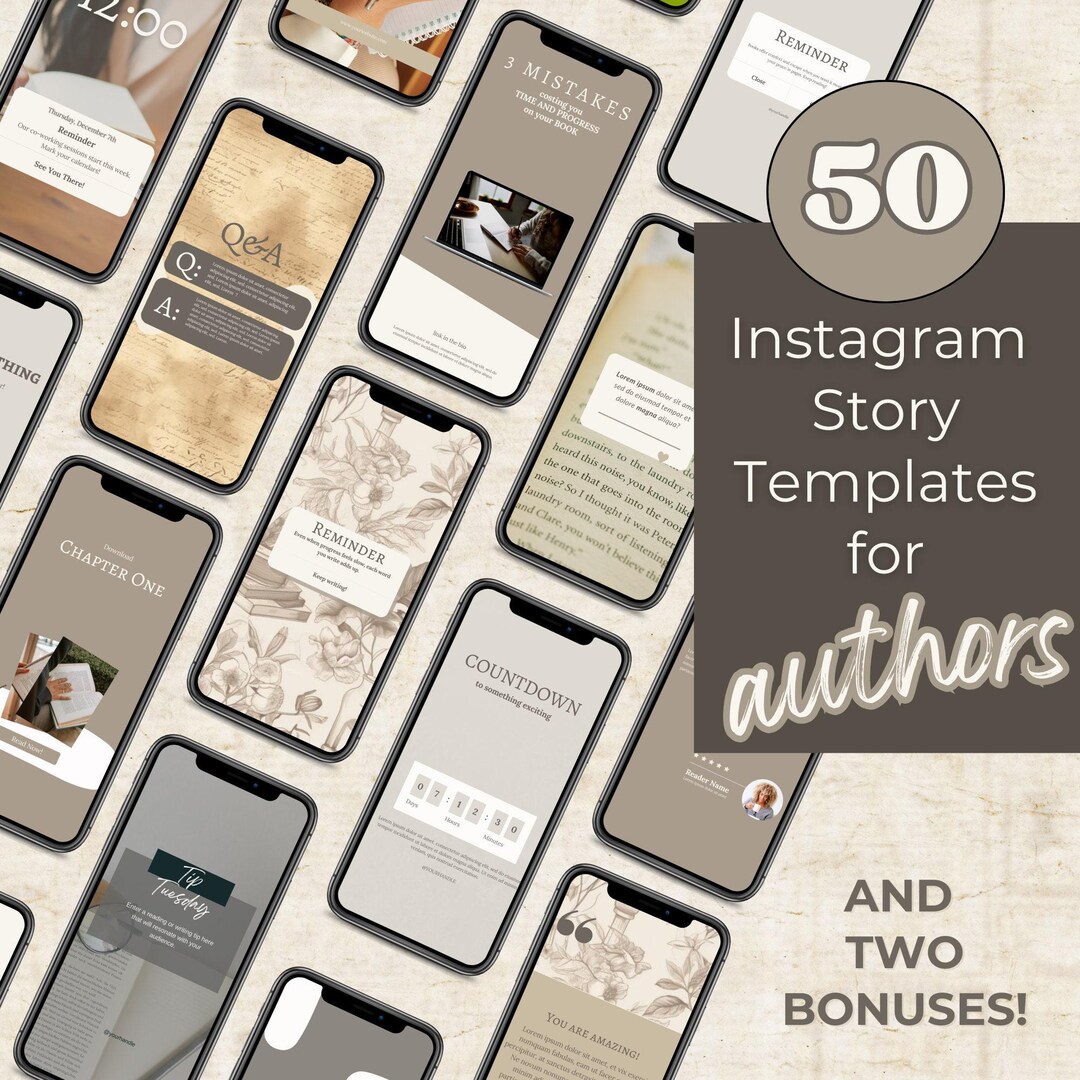 Instagram Templates for Writers, Social Media Posts for Authors, Author ...