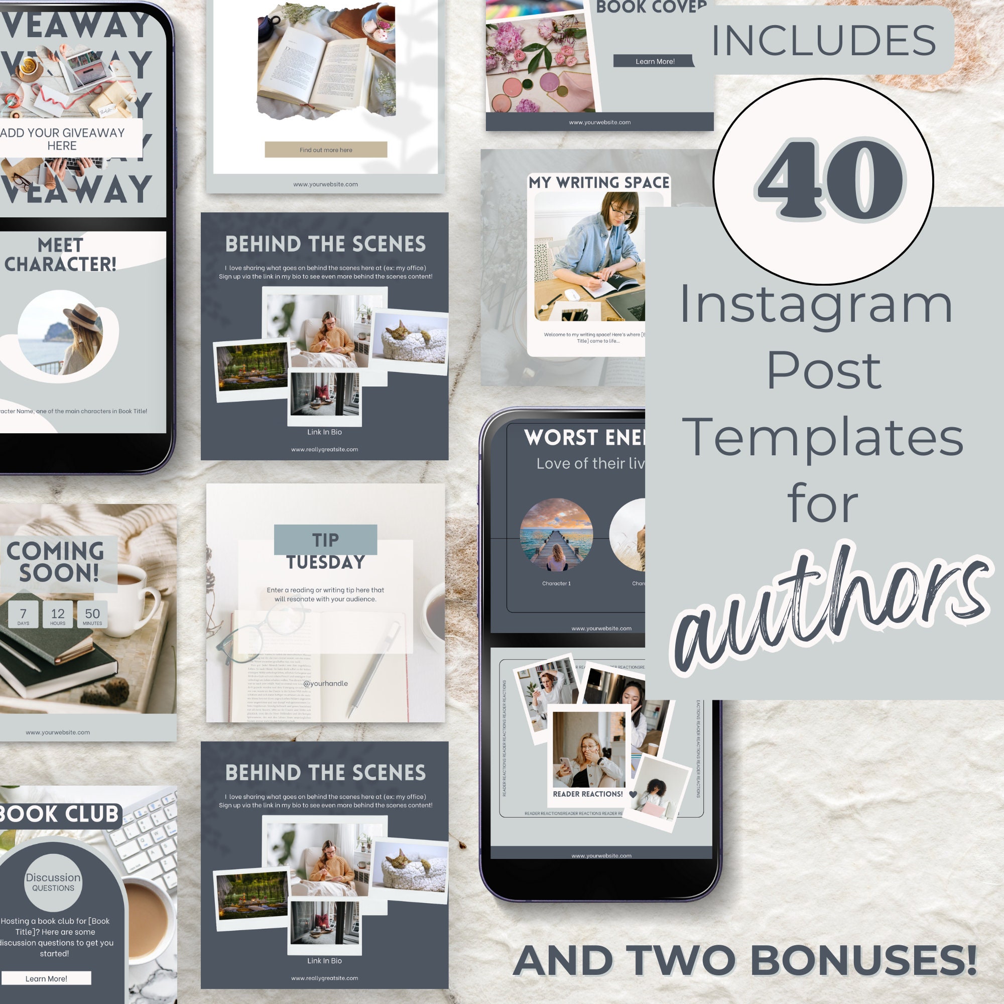 Aesthetic, Book Launch, Instagram Posts, Canva Template, Writers Social ...
