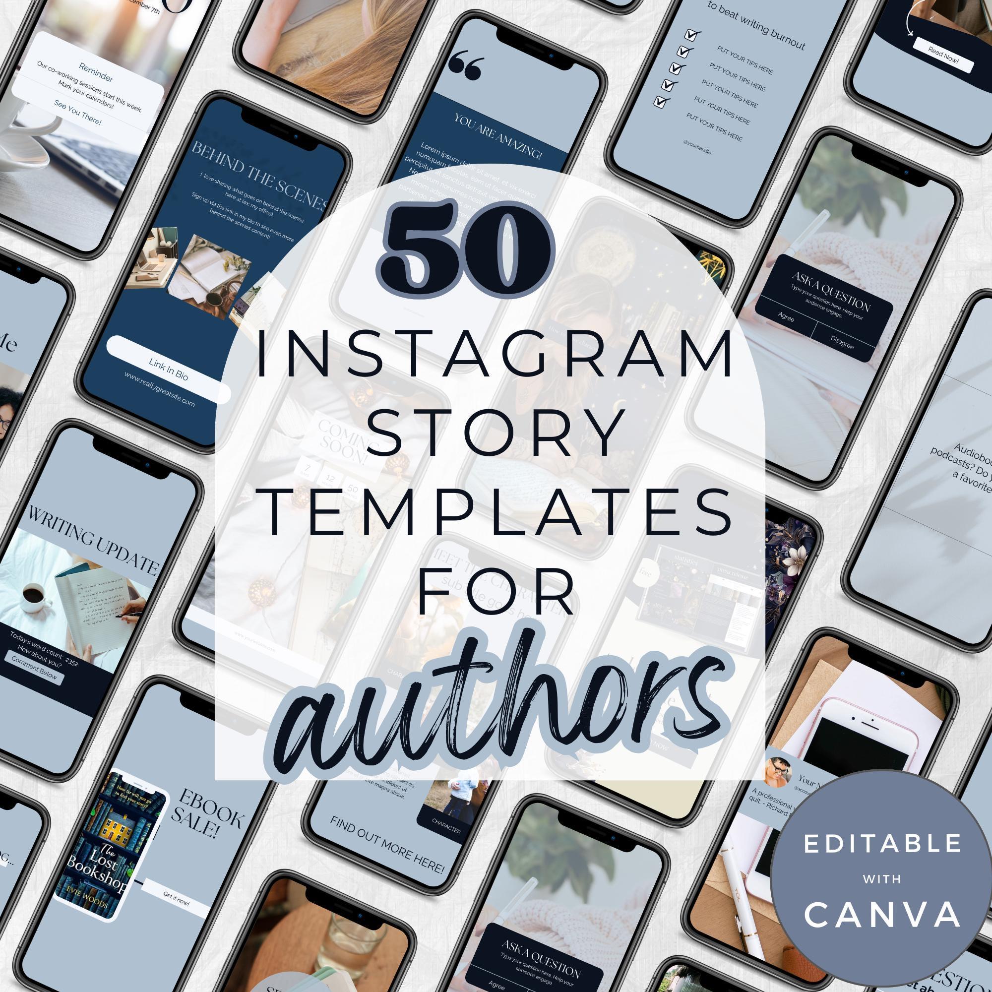 Author Instagram Stories, Minimalist Bookstagram Templates, Social ...