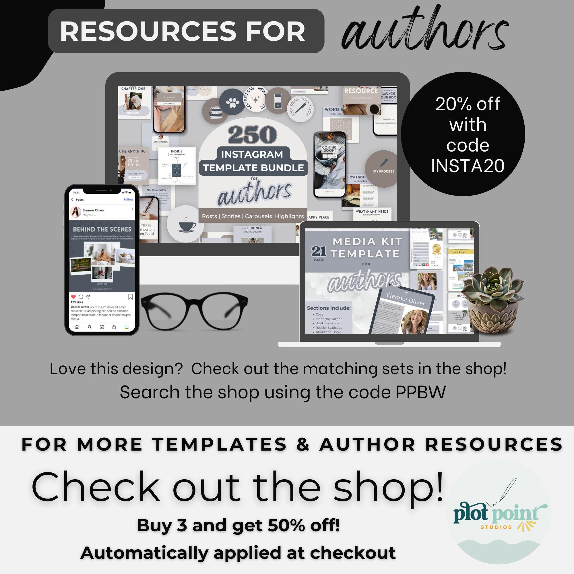 Social Media Templates for Authors, Instagram for Authors, Author ...
