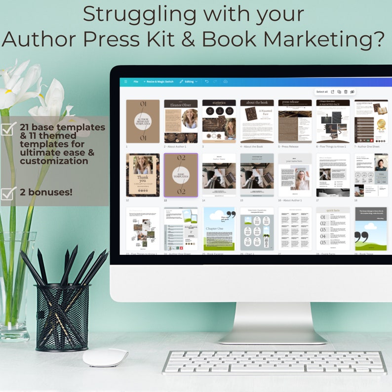 Dark Academia Media Kit, Canva Template, Media Kit Template, Author ...