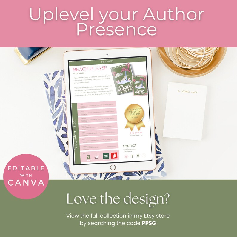 Pink Green Media Kit, Canva Template, Media Kit Template, Author Media ...