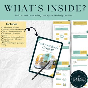 Book Concept Worksheet, Printable Fillable PDF for Writers | Novel ...