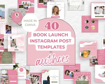 Pink, Book Launch, Instagram Posts, Canva Template, Writers Social ...