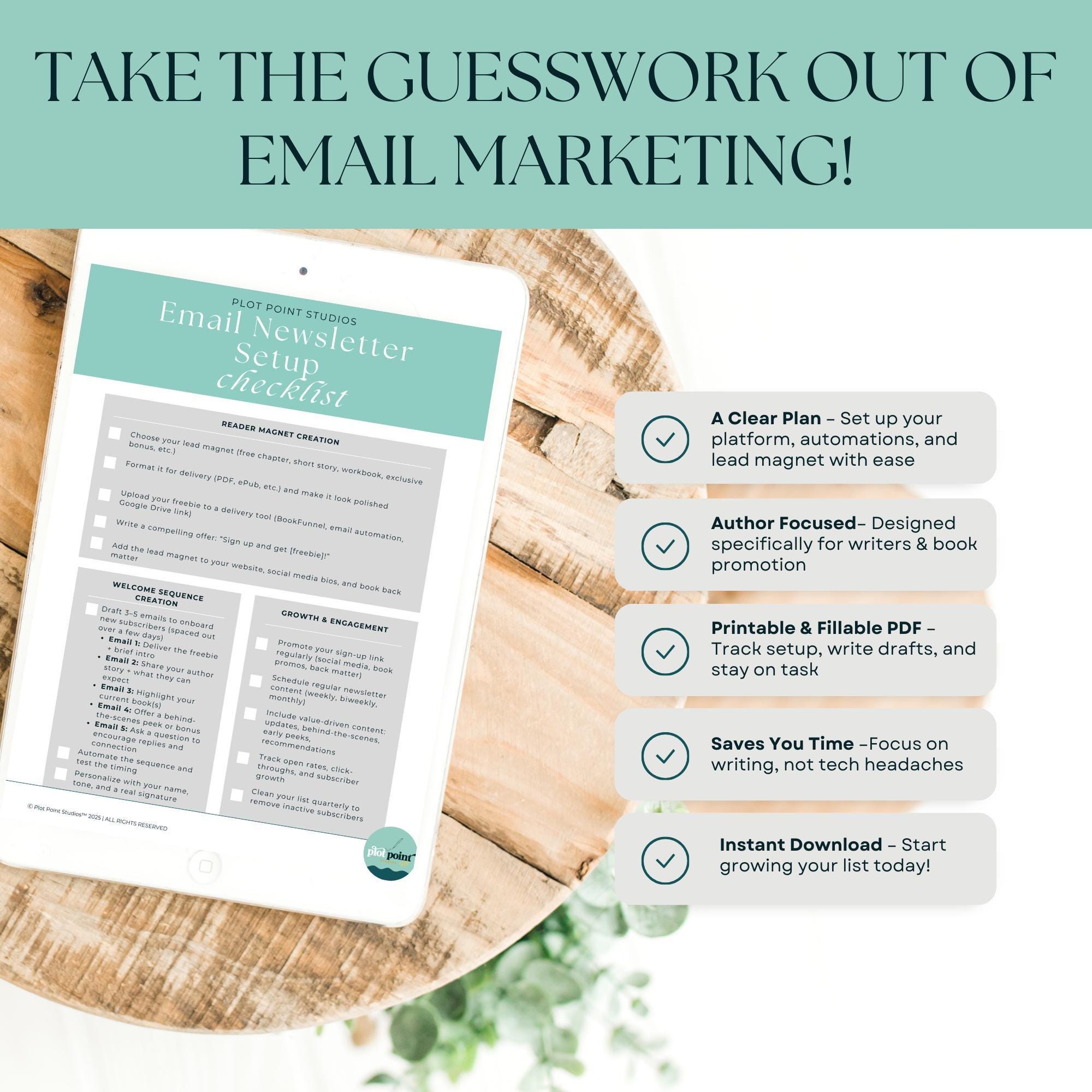 Email Newsletter Setup Checklist for Authors (digital Download) - Etsy