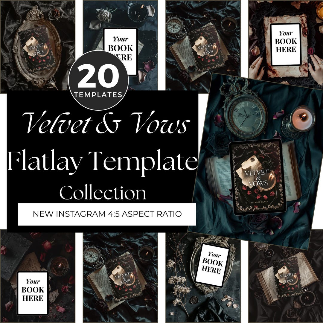 Velvet & Vows Dark Romance Flatlay Collection | Gothic Bookstagram ...