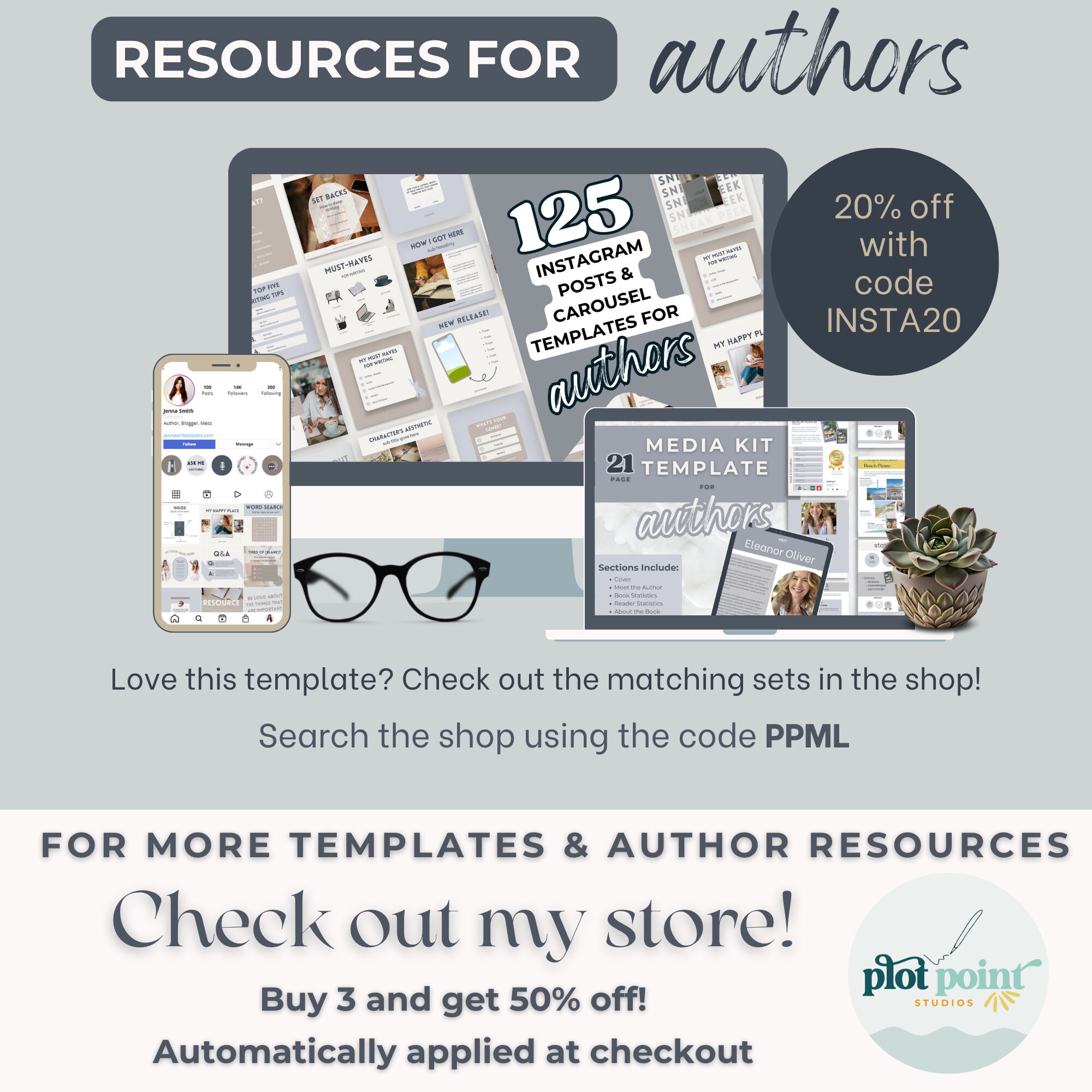 Author One Sheet, Canva Template, Media Kit Template, Author Canva ...