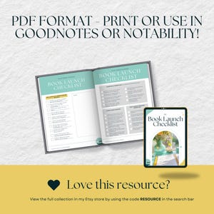 Book Launch Checklist - Self-publishing Planner - Marketing & Promotion ...