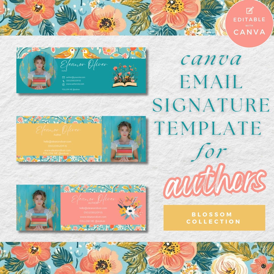 Romance Author Canva Template, Bright Writer Branding, Colorful ...