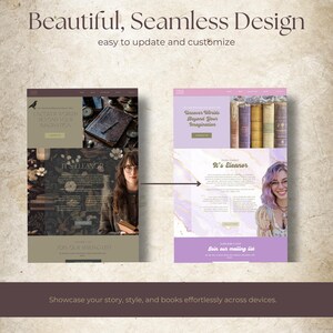 Canva Website Template for Authors - Author Website Template - Moody ...