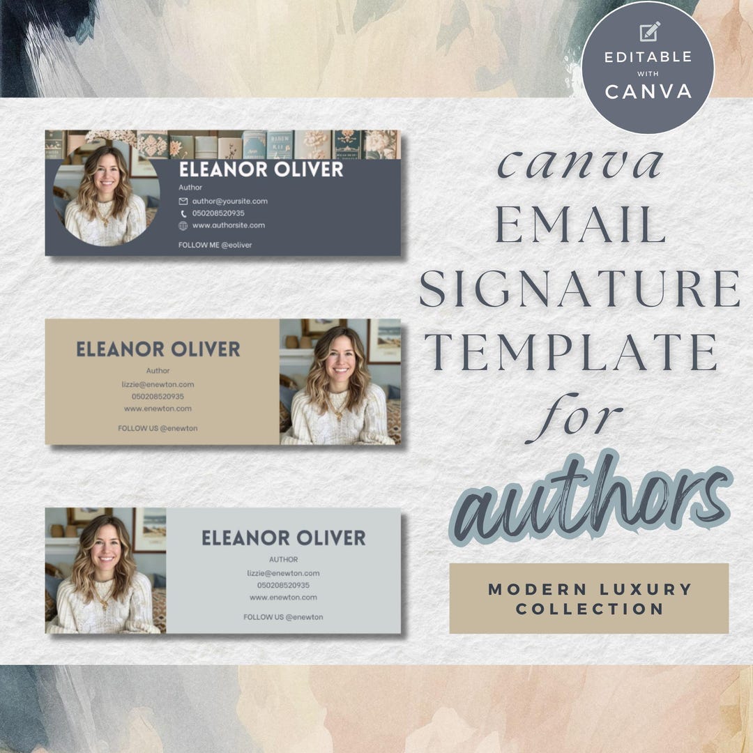 Content Creator Email Signature | Modern Luxury Canva Templates, Custom ...