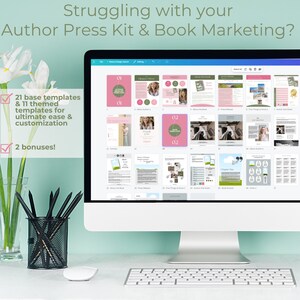 Pink Green Media Kit, Canva Template, Media Kit Template, Author Media ...