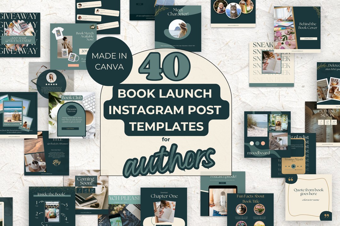 Social Media Posts for Authors, Book Launch Social Media, Writers ...