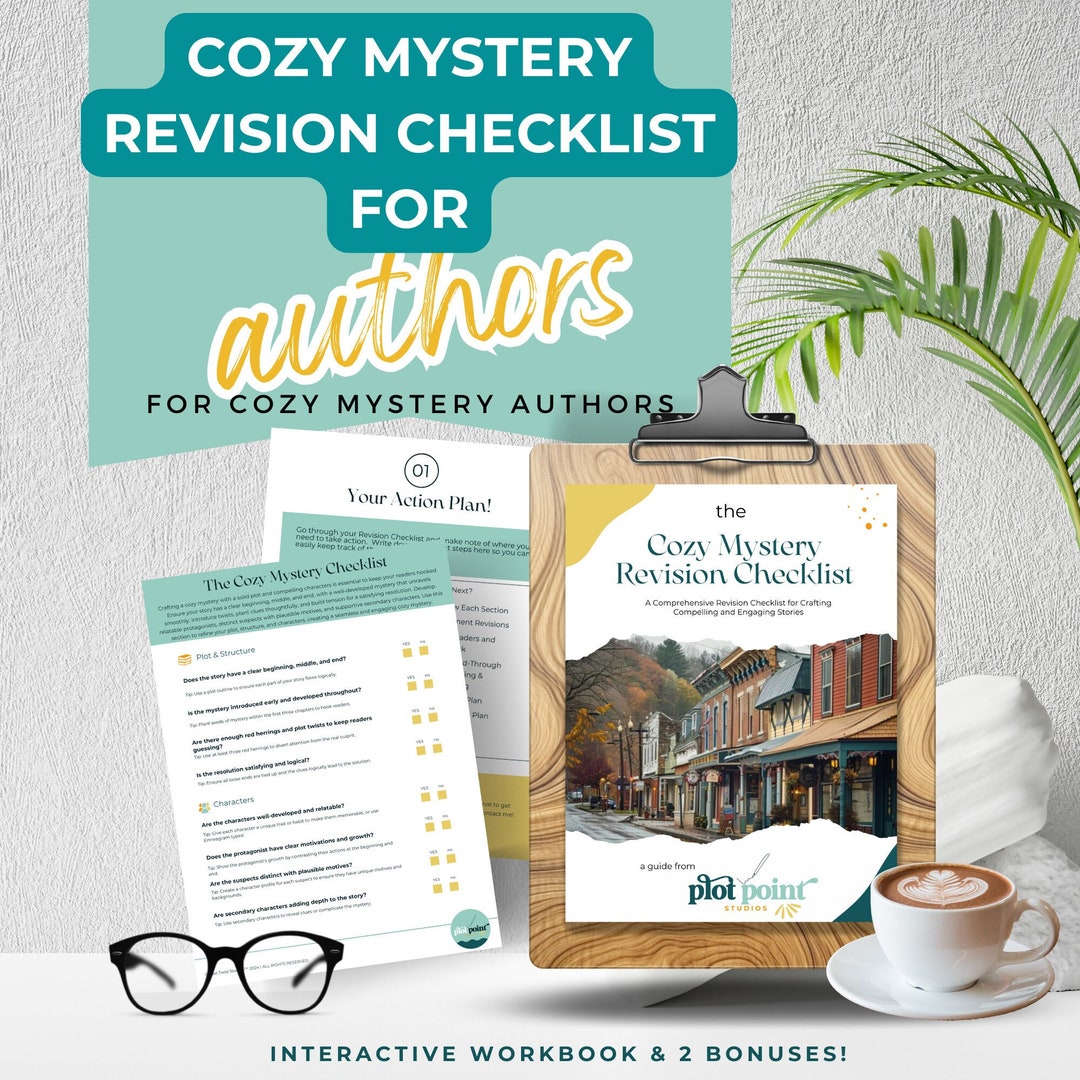 Cozy Mystery Revision Checklist, Writing Planner, Novel Plotting, Digital Printable Pdf, Instant ...