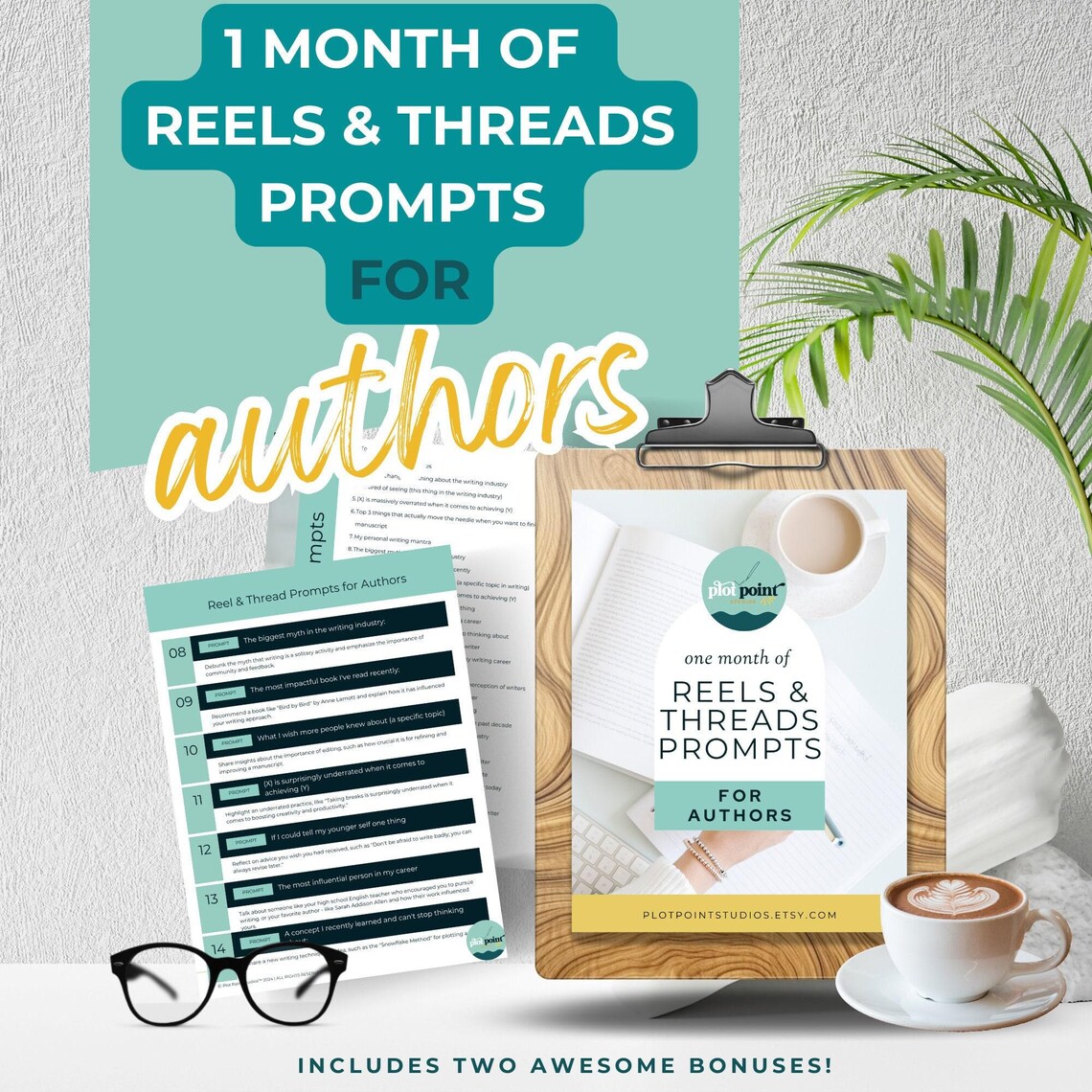 Thread Prompts for Authors, Social Media Content Ideas, PDF Download ...