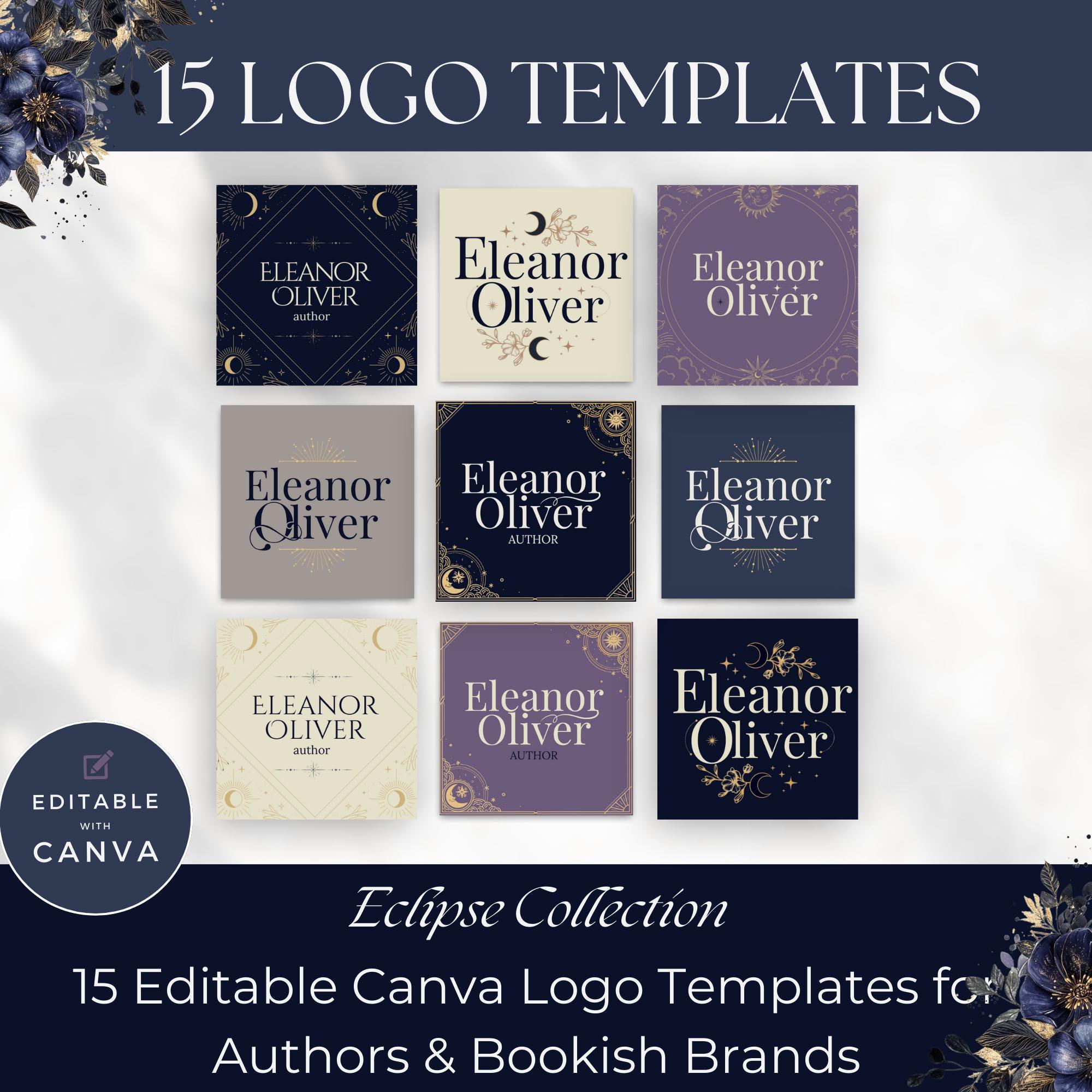 Romance Author Logo | Celestial Romantasy Logo Kit | Canva Templates ...