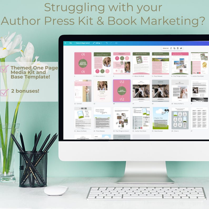 Canva Sell Sheet for Authors | Press Kit One Page Template | Editable ...