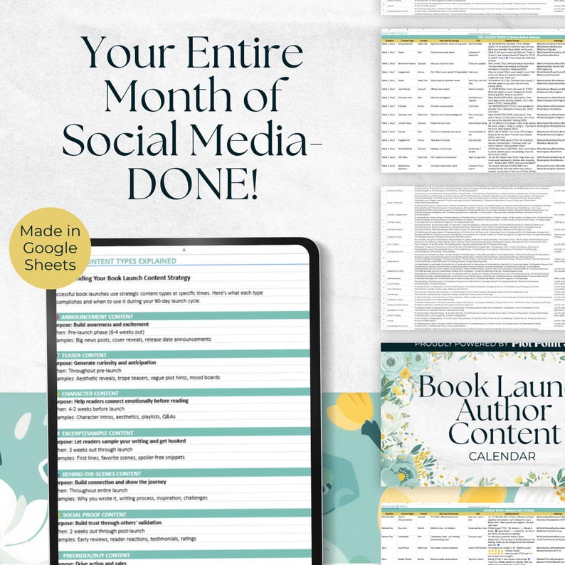 Book Launch Planner - 90-day Content Calendar for Authors - Etsy