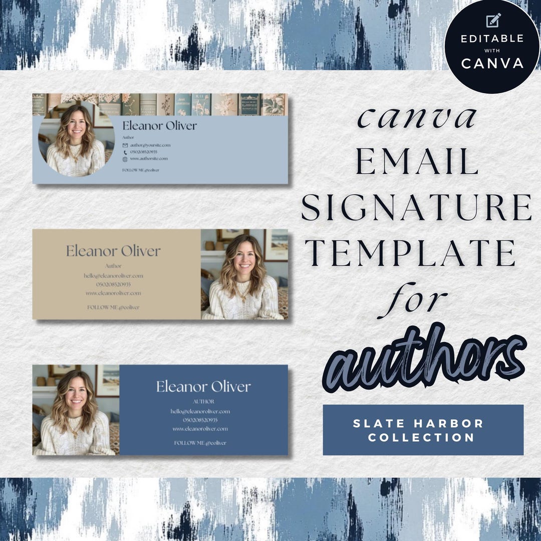 Modern Minimal Email Signature Templates | Canva Author Branding ...