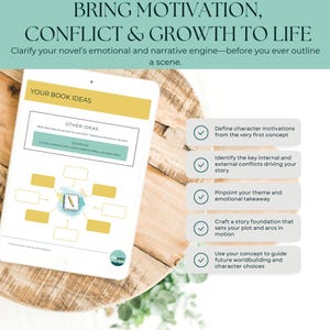 Book Concept Worksheet, Printable Fillable PDF for Writers | Novel ...