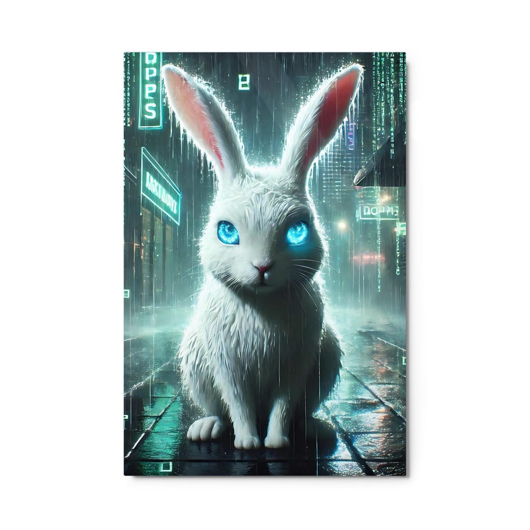 The Glitching Rabbit: Cyberpunk Awakening Metal Prints - Etsy