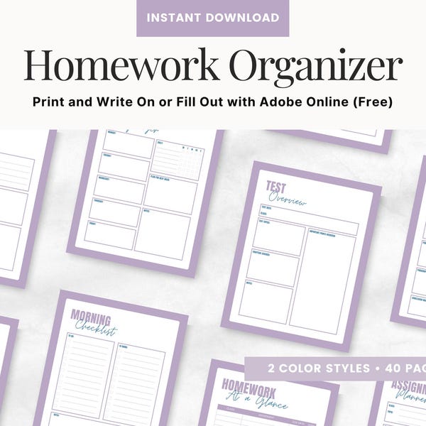 Homework Planner - Etsy