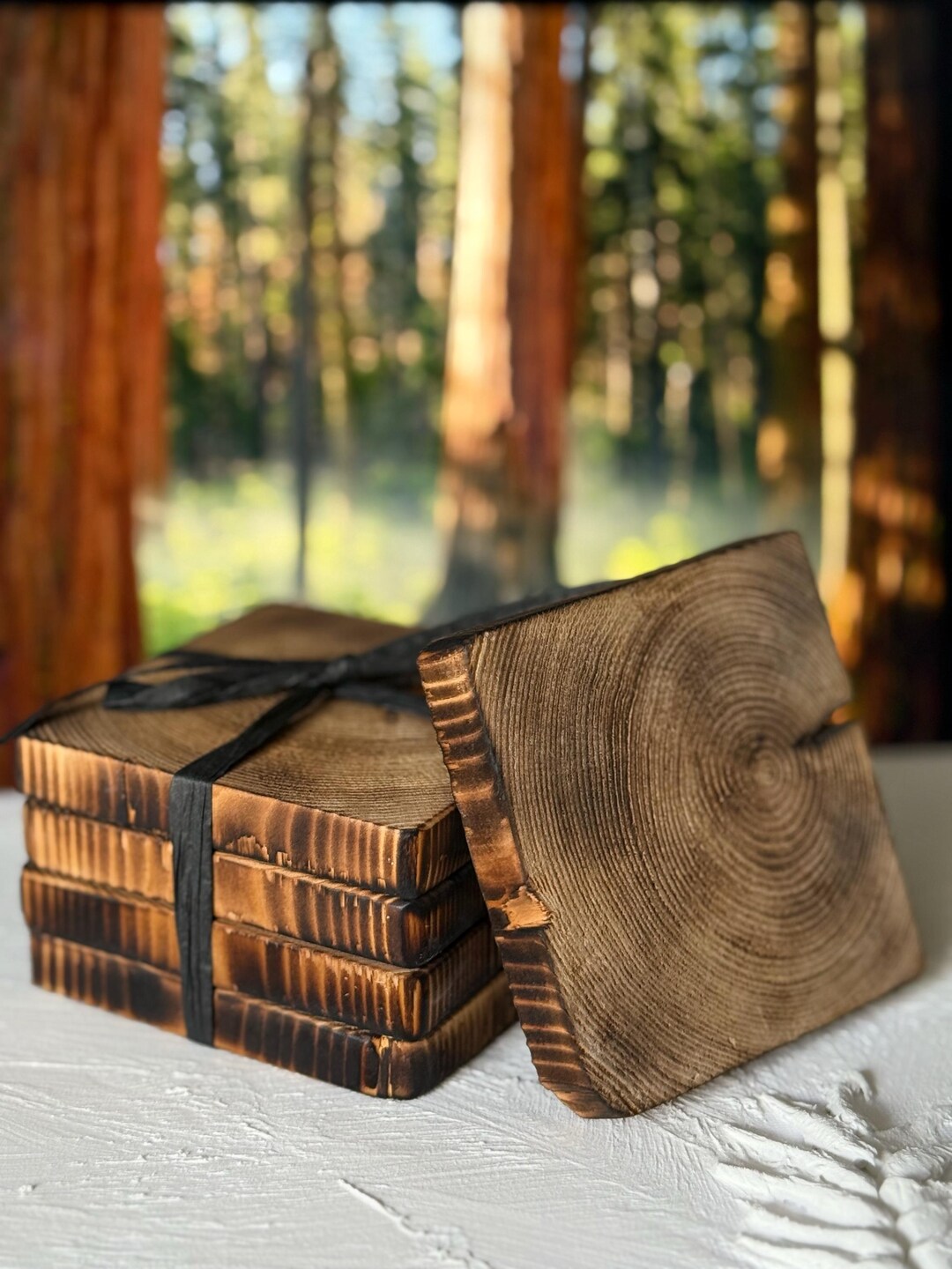 Handmade 4x4 Torched Cedar Coasters With a Matte Finish. Rustic ...